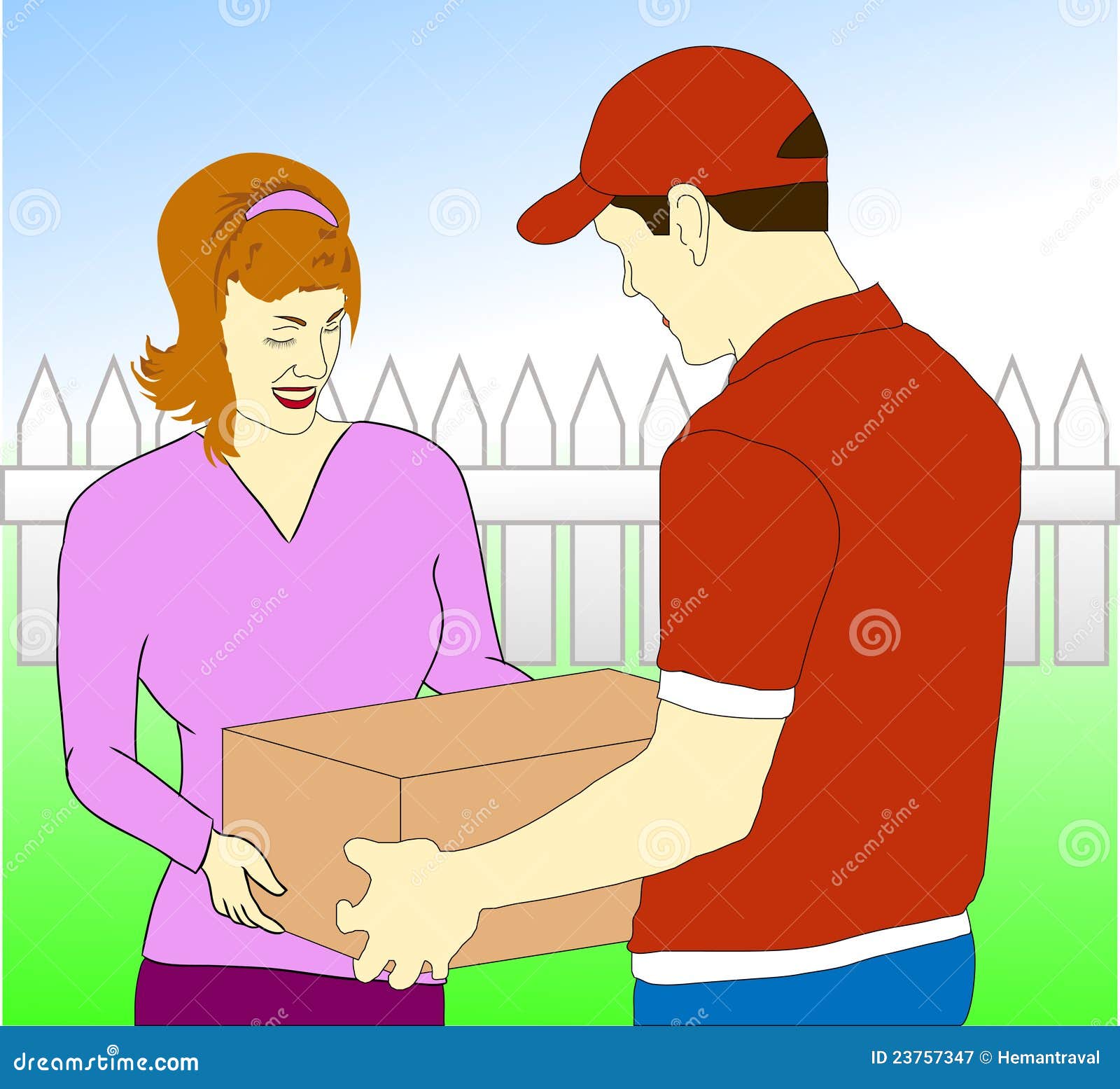 Parcel Delivery Service Stock Illustration Illustration Of Smile