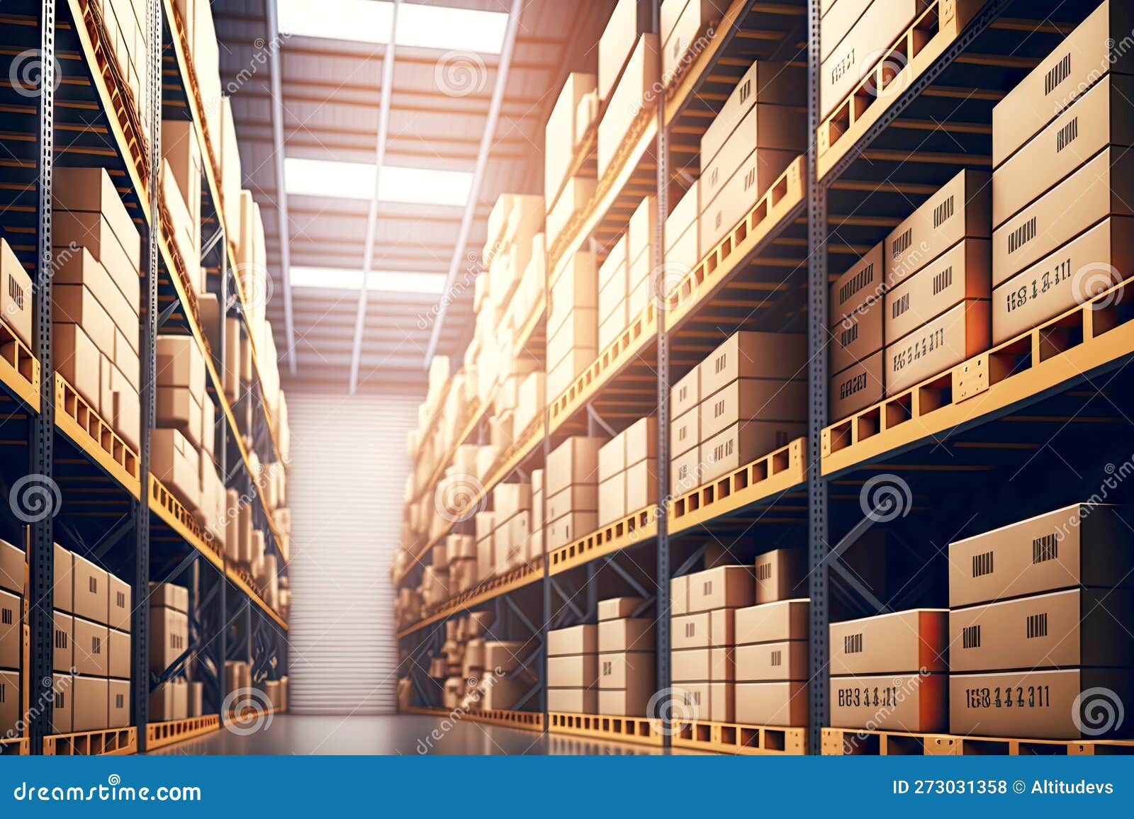 Parcel Delivery Service Boxes on Warehouse Racks Stock Photo - Image of ...