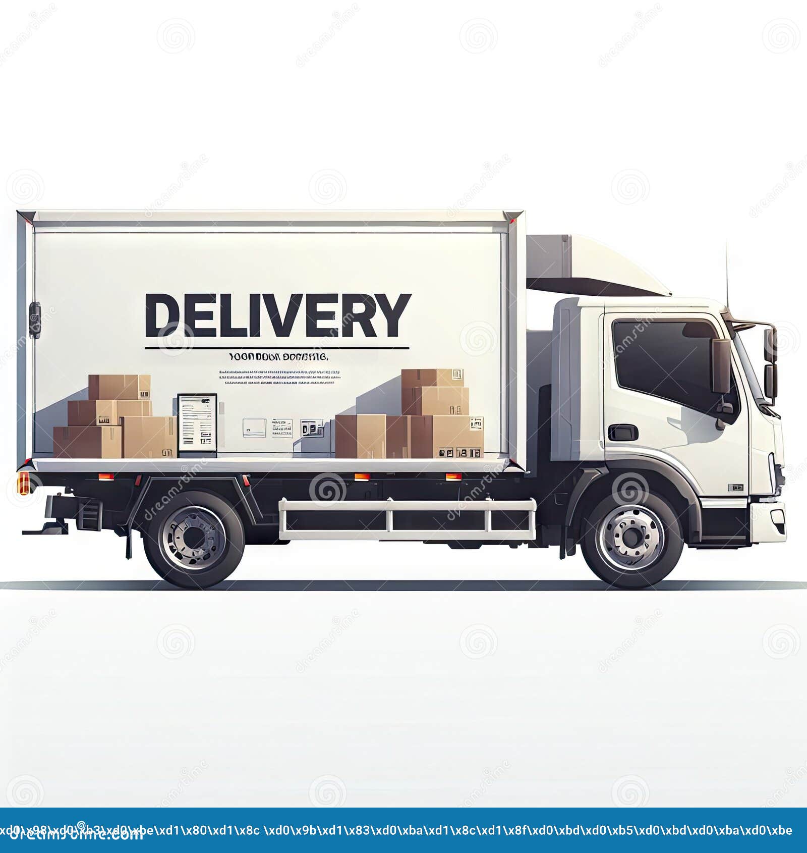Parcel Delivery Truck. Ai Generative Stock Photo - Image of cargo ...