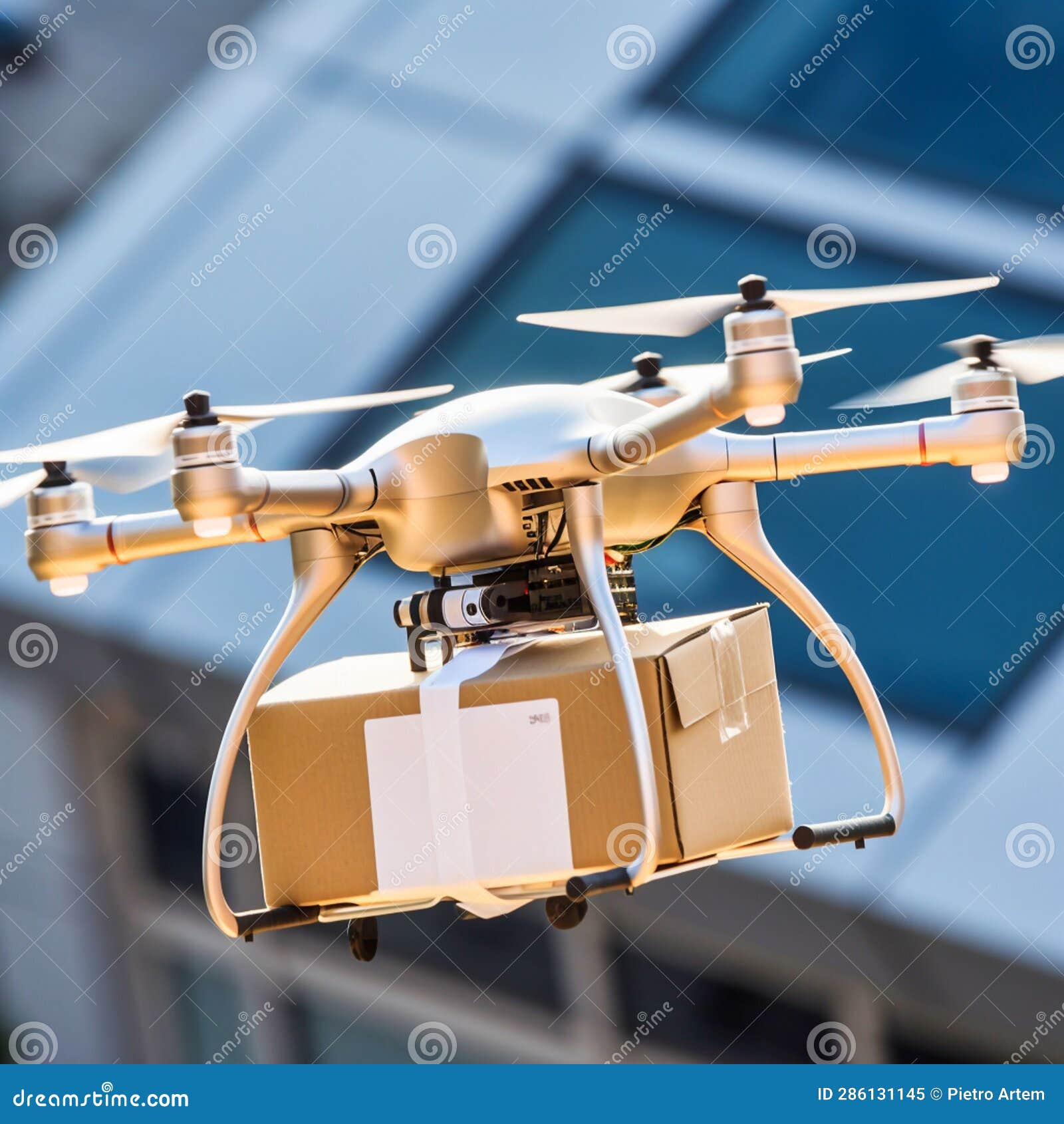 Parcel Delivery Using Drones, Generative AI Stock Illustration ...