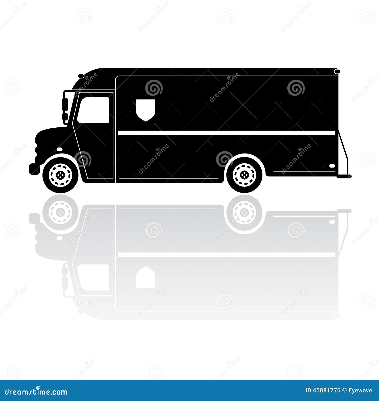 Parcel Delivery Van Silhouette Vector Icon Stock Vector - Illustration ...