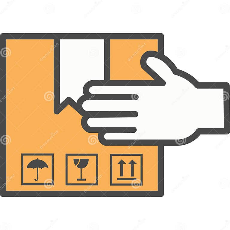 Parcel Delivery Vector Icon Isolated Stock Vector - Illustration of ...