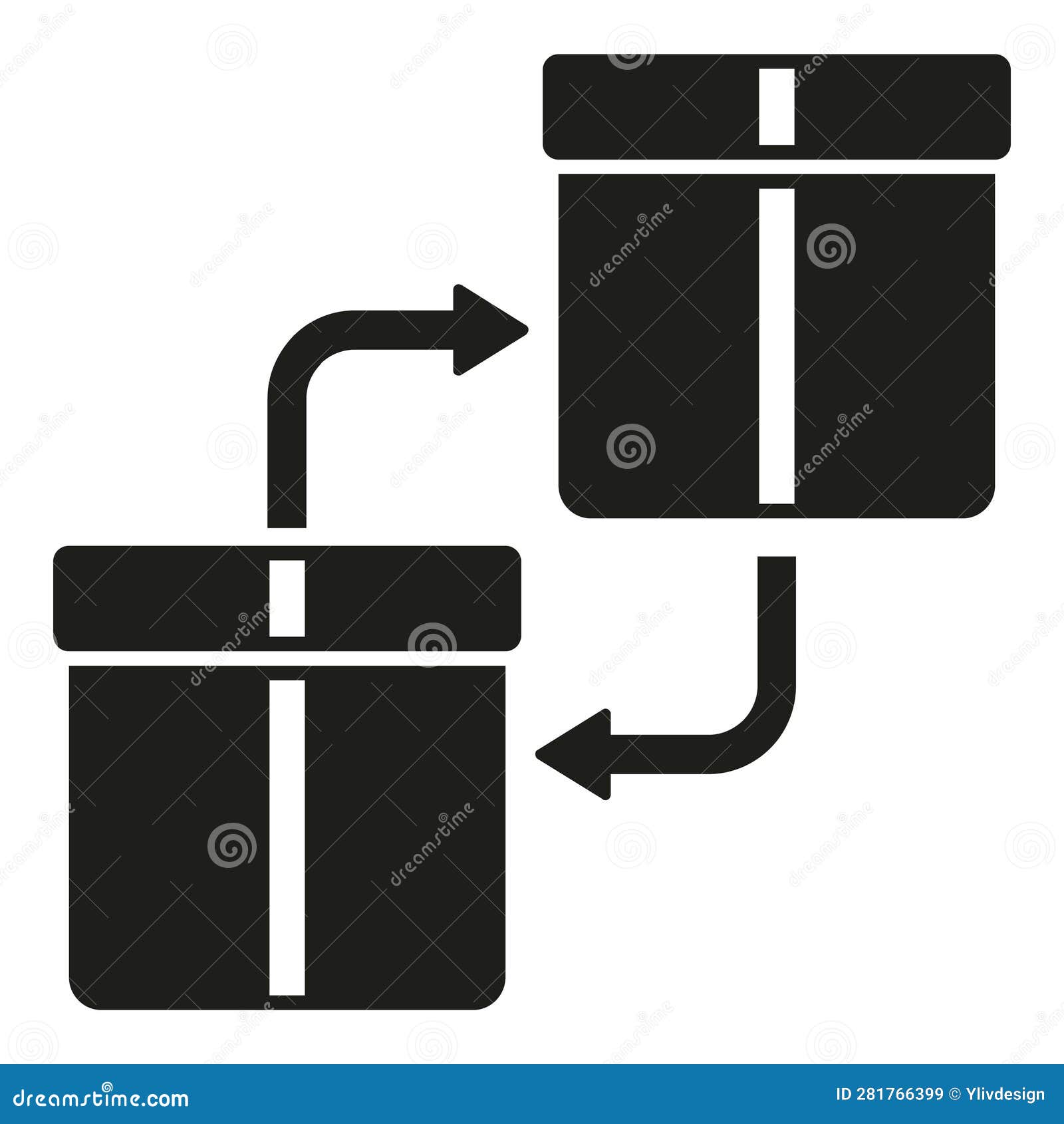 Parcel Exchange Icon Simple Vector. Box Return Stock Vector ...