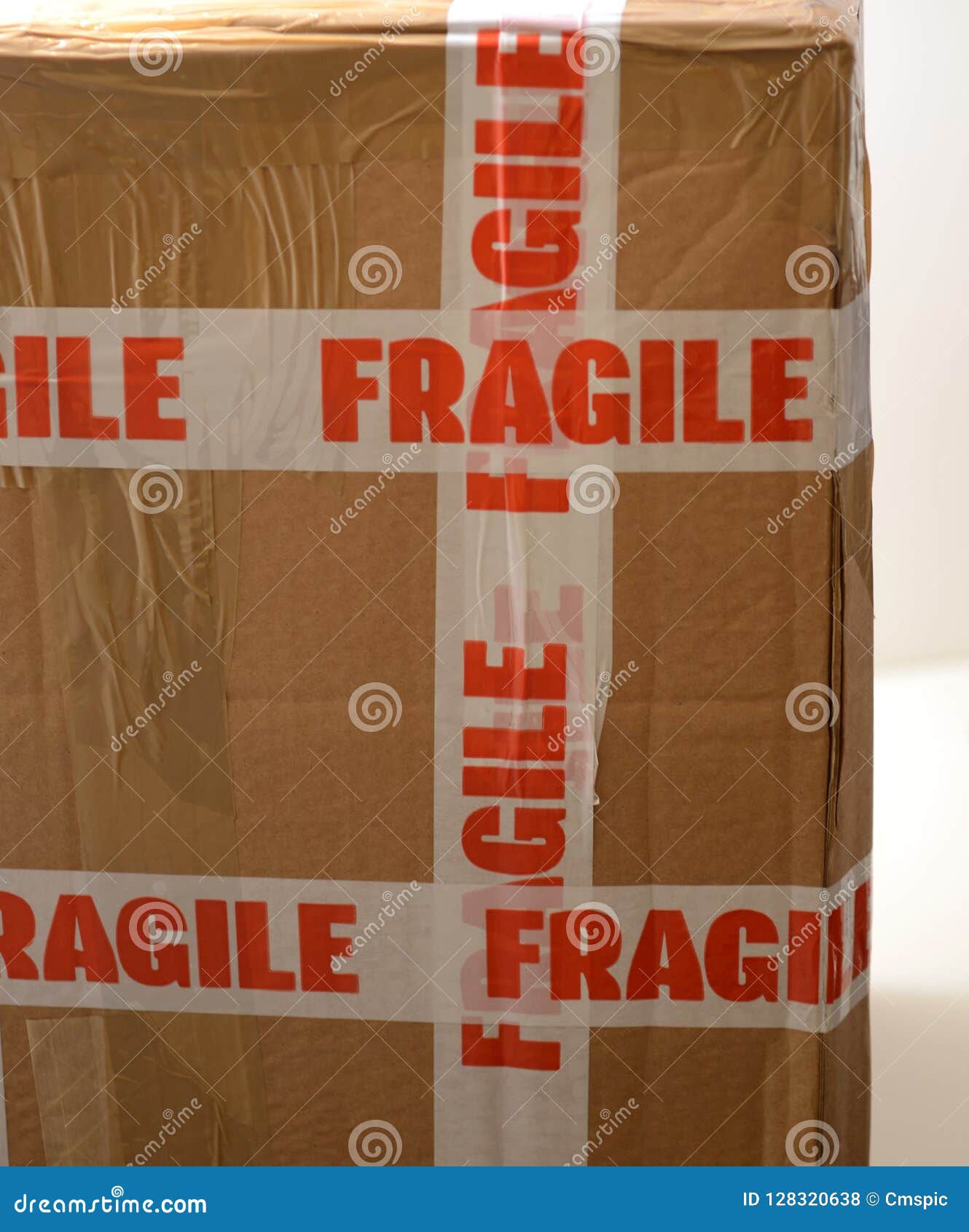 Parcel Box With Fragile Warning Symbol For Shipping, Transport Royalty ...