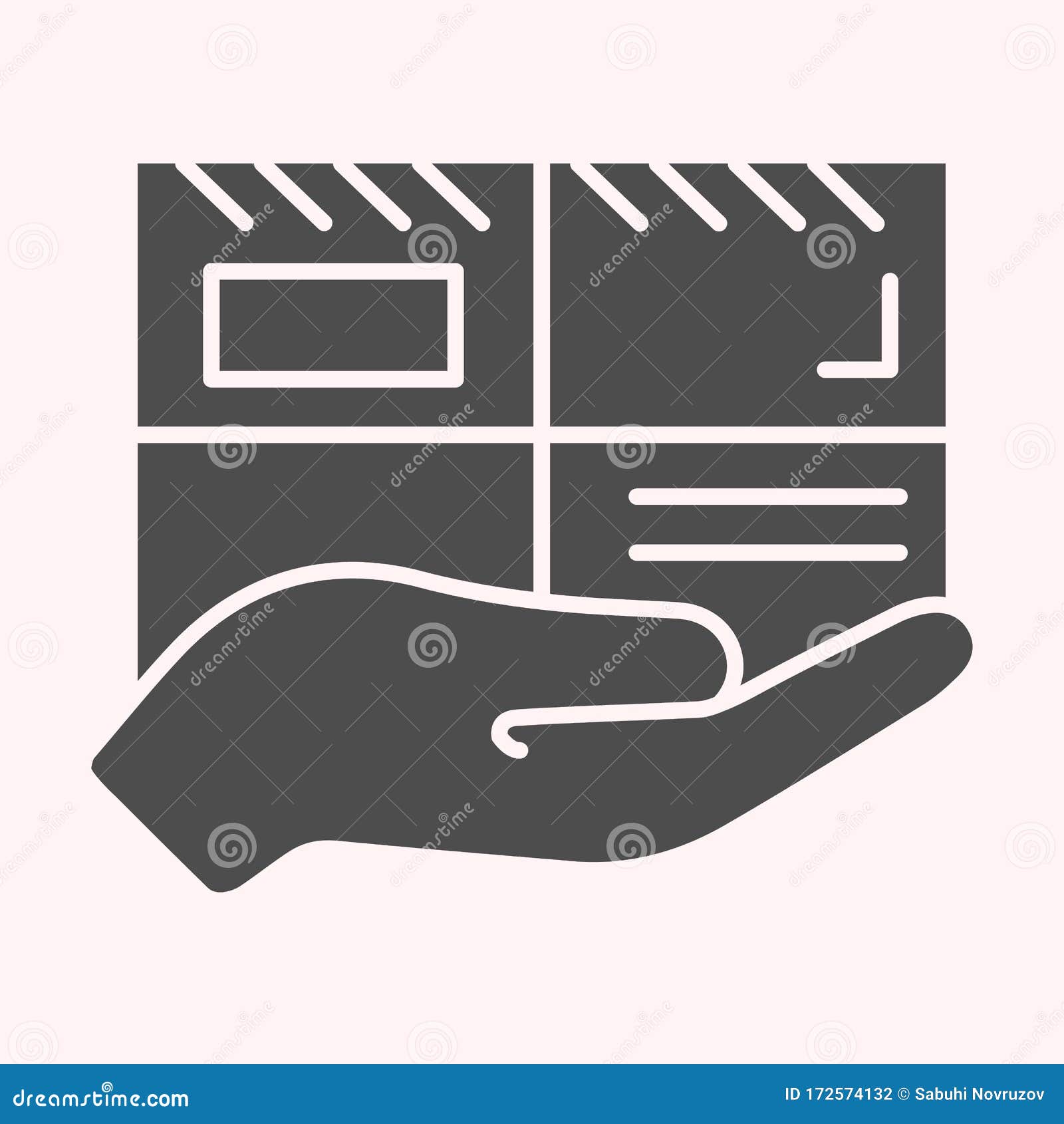 Parcel Glyph Icon. Mail Delivery, Hand Holding Package Stock Vector ...
