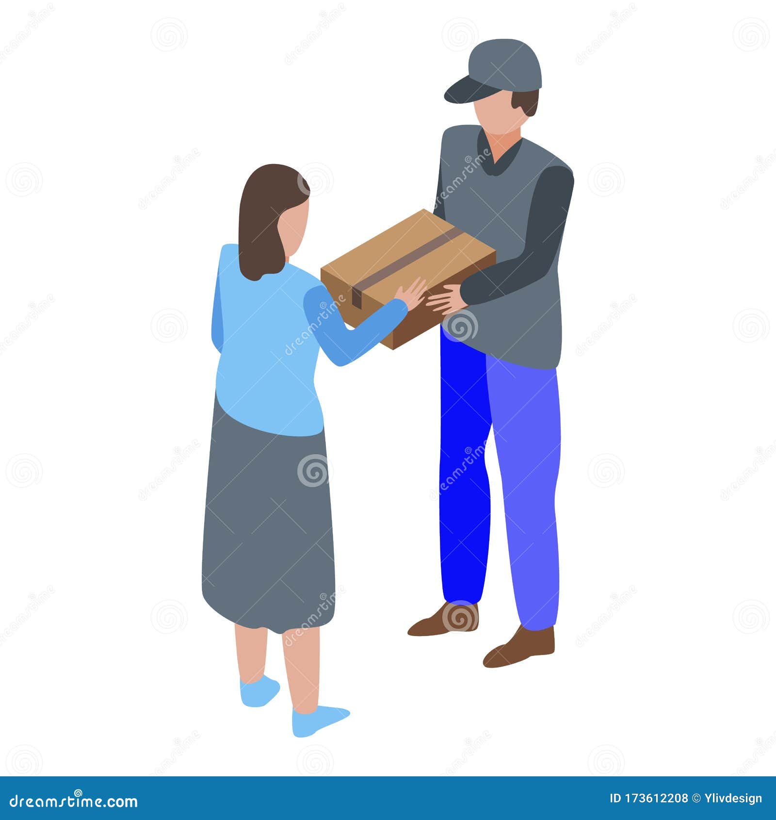 Parcel Home Delivery Icon, Isometric Style Stock Vector - Illustration ...