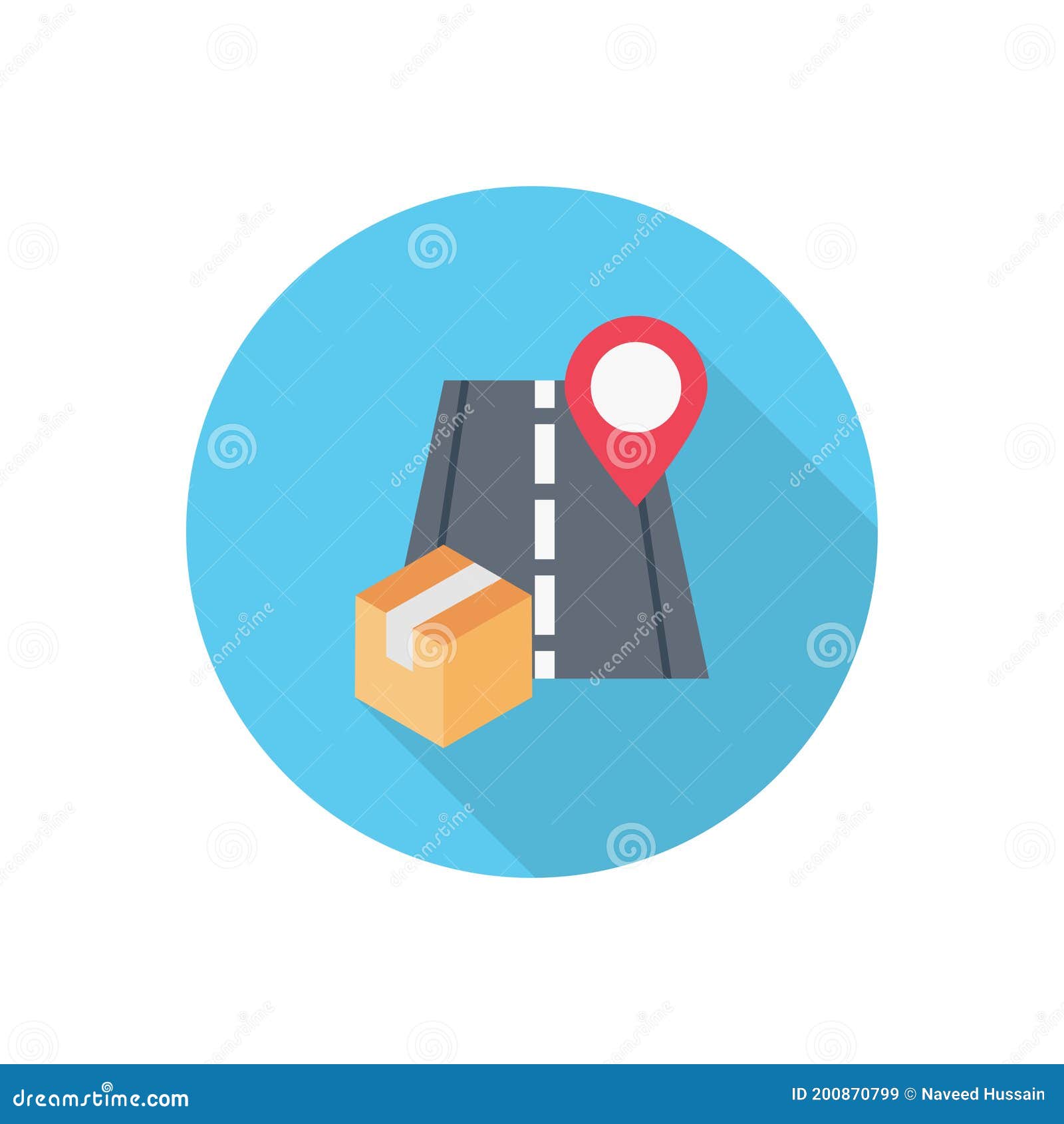 Parcel Vector Flat Color Icon Stock Vector - Illustration of ...