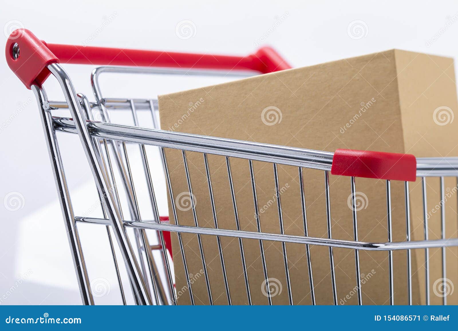 Parcel Inside a Shopping Cart Stock Image - Image of trolley, basket ...