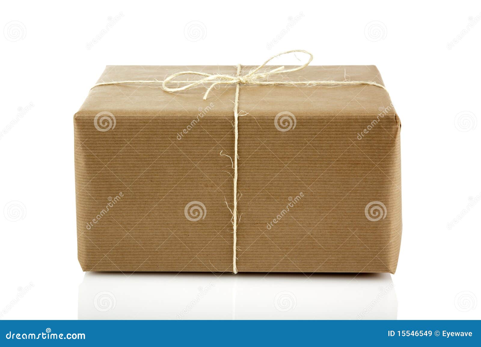 Parcel isolated on white stock image. Image of tied, wrapped - 15546549