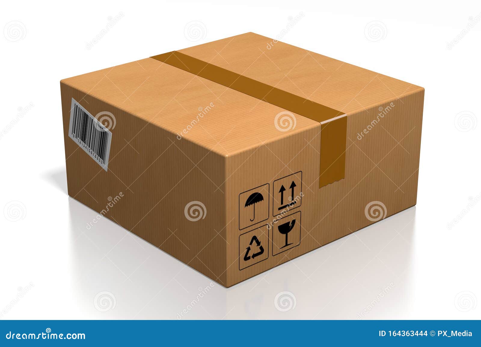 Parcel Isolated on White Background - 3D Rendering Stock Illustration ...