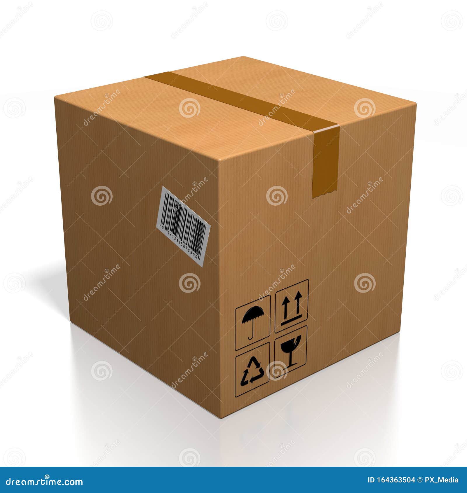 Parcel Isolated on White Background - 3D Rendering Stock Illustration ...