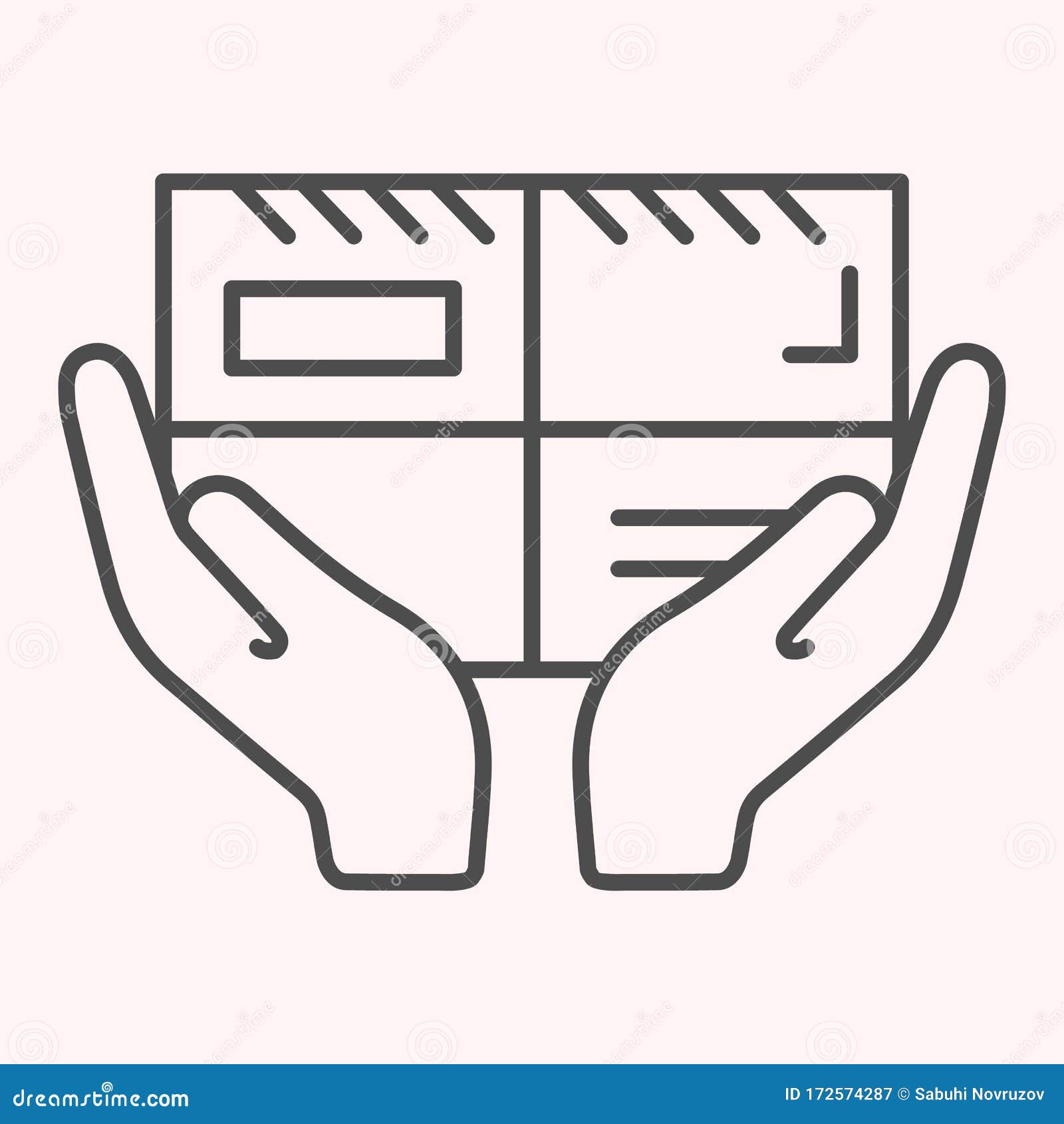 Parcel Letter in Hands Thin Line Icon. Mail Package Delivery, Envelope ...