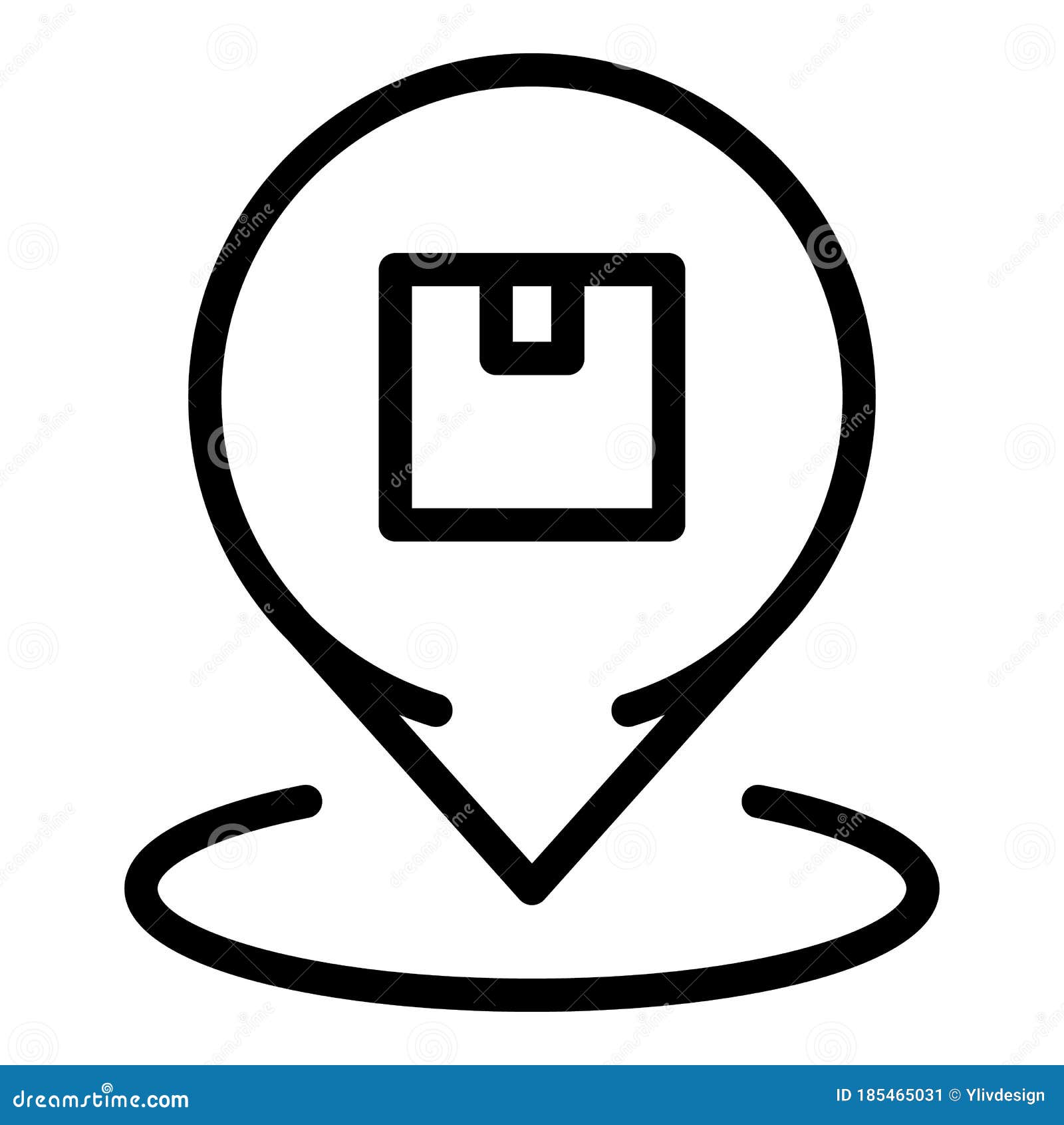 Parcel Location Icon, Outline Style Stock Vector - Illustration of ...