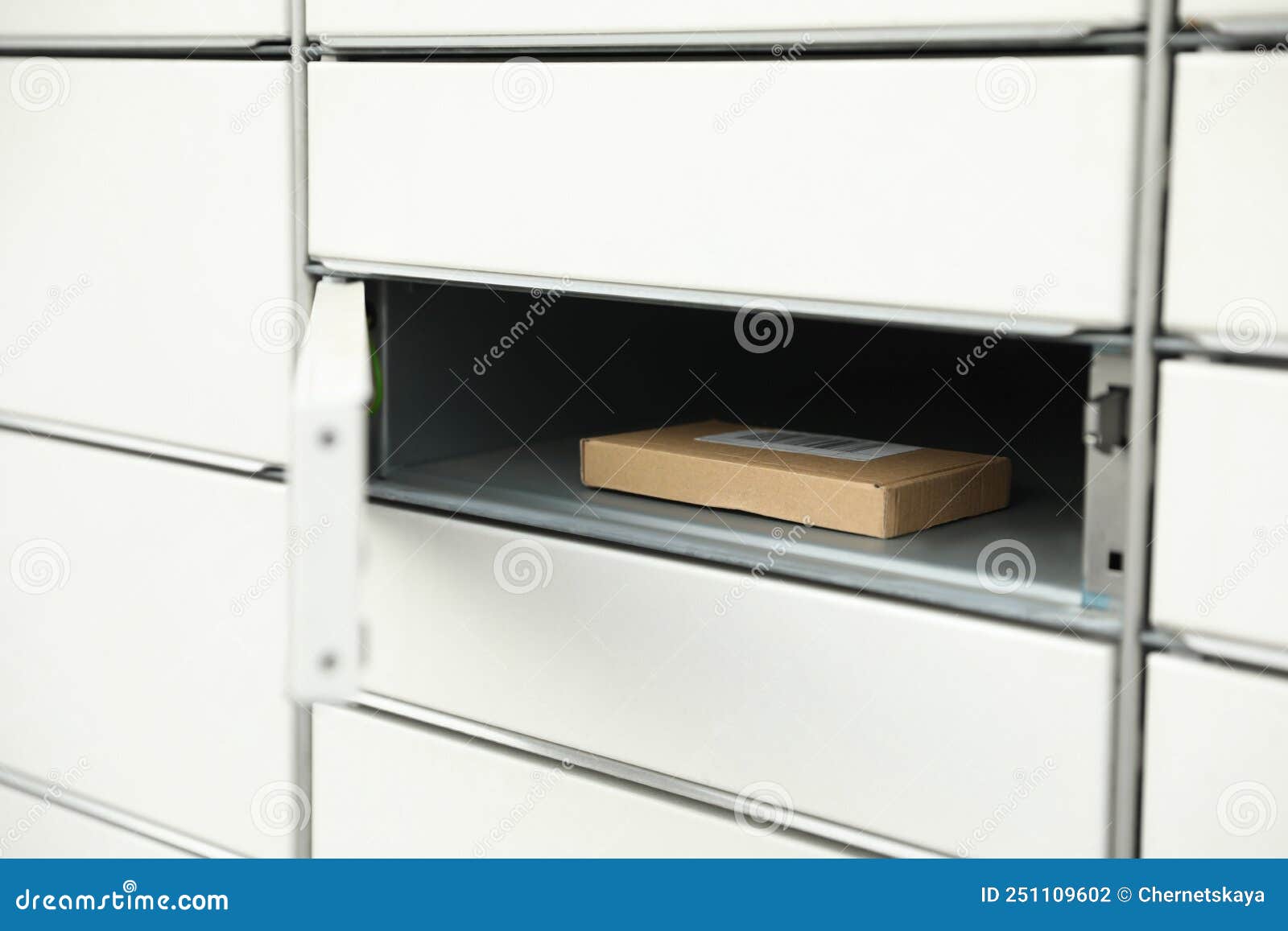 Parcel in Locker of Automated Postal Box Stock Photo - Image of package ...
