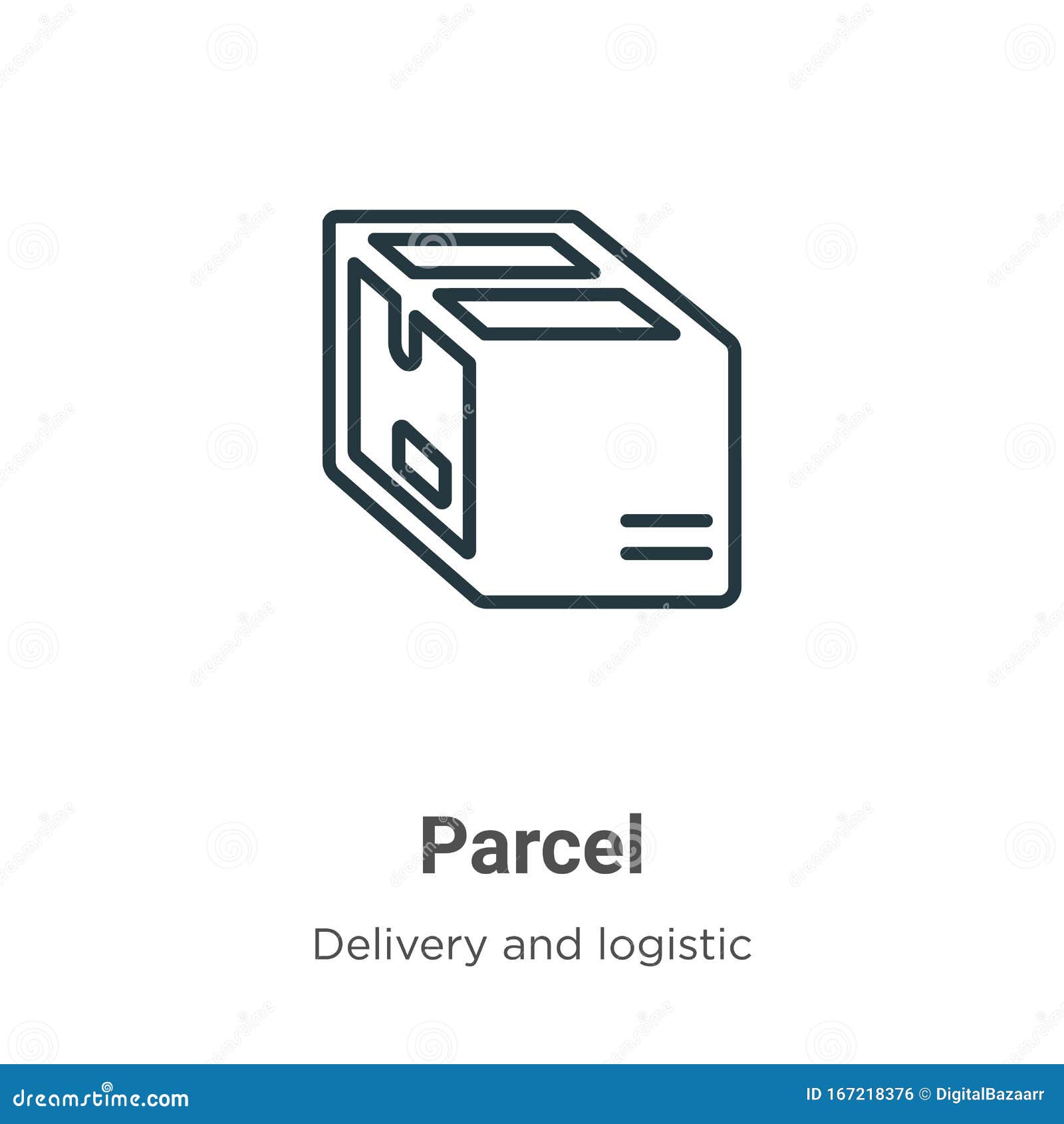 Parcel Outline Vector Icon. Thin Line Black Parcel Icon, Flat Vector ...