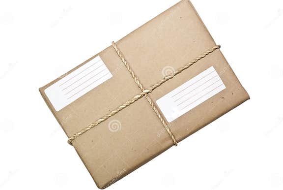 Parcel/Package/ Twine and Label Stock Image - Image of shipping, paper ...