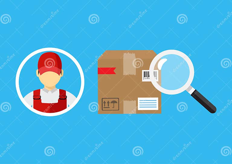 Parcel Packaging Box with Bar-code Icon. Vector Illustration. Pa Stock ...