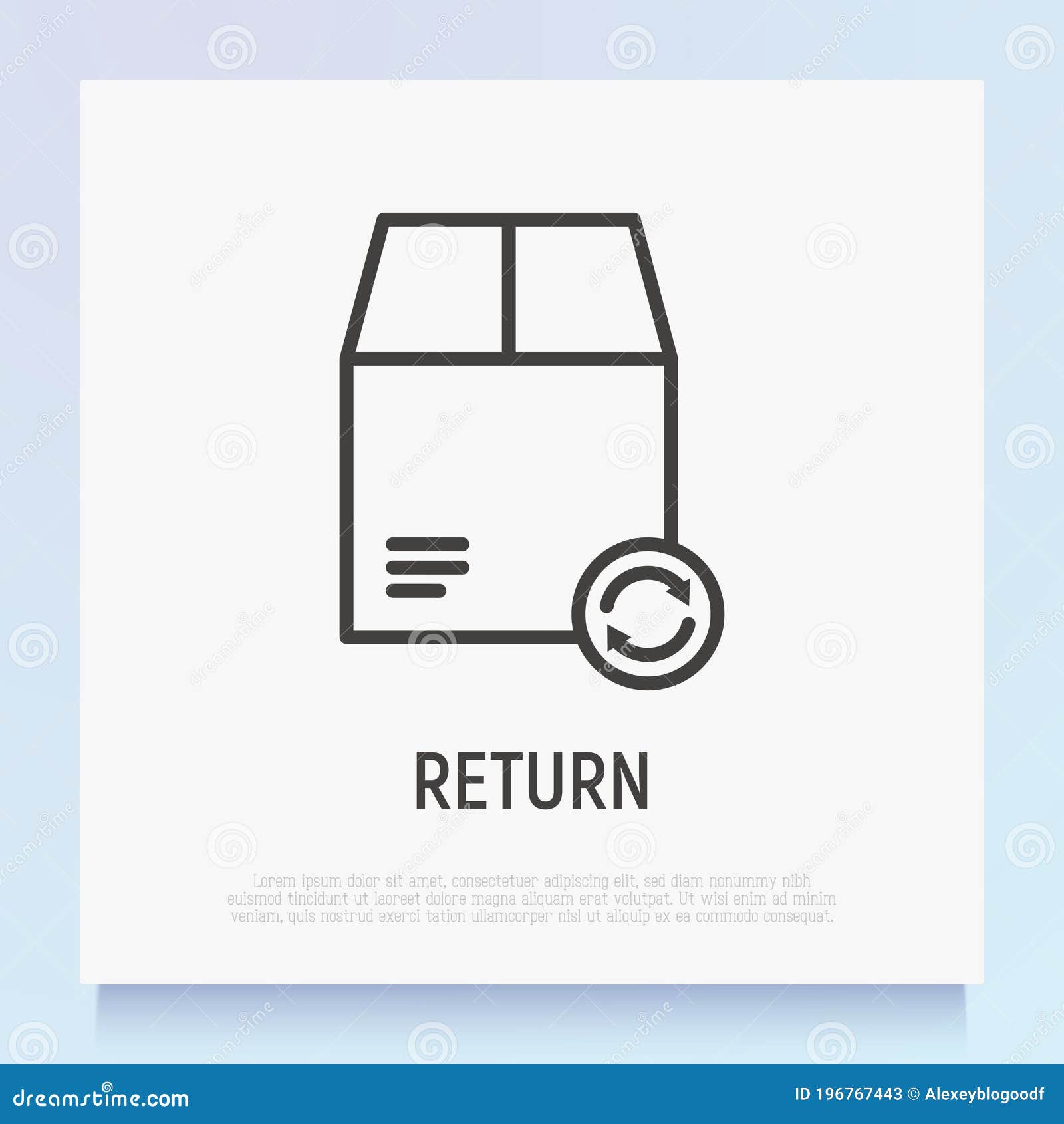 Parcel Return: Box with Arrows Thin Line Icon. Symbol for Delivery ...