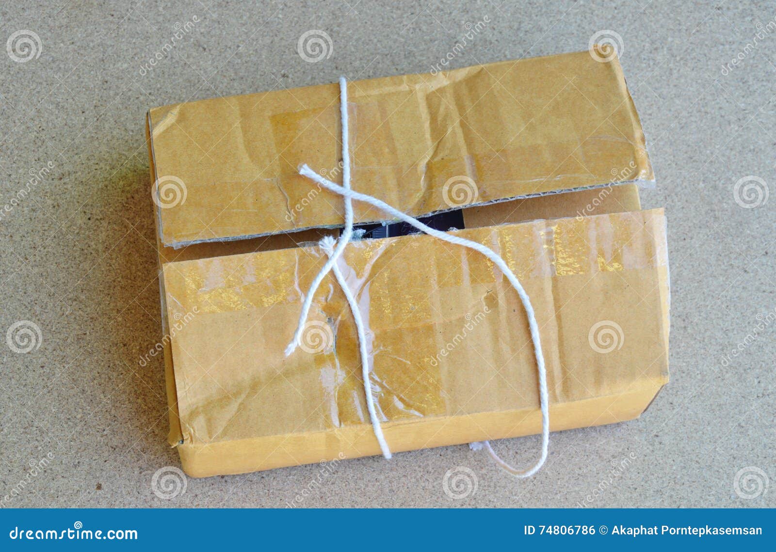 Parcel Rope Cut and Open Brown Post Box Stock Photo - Image of mail ...