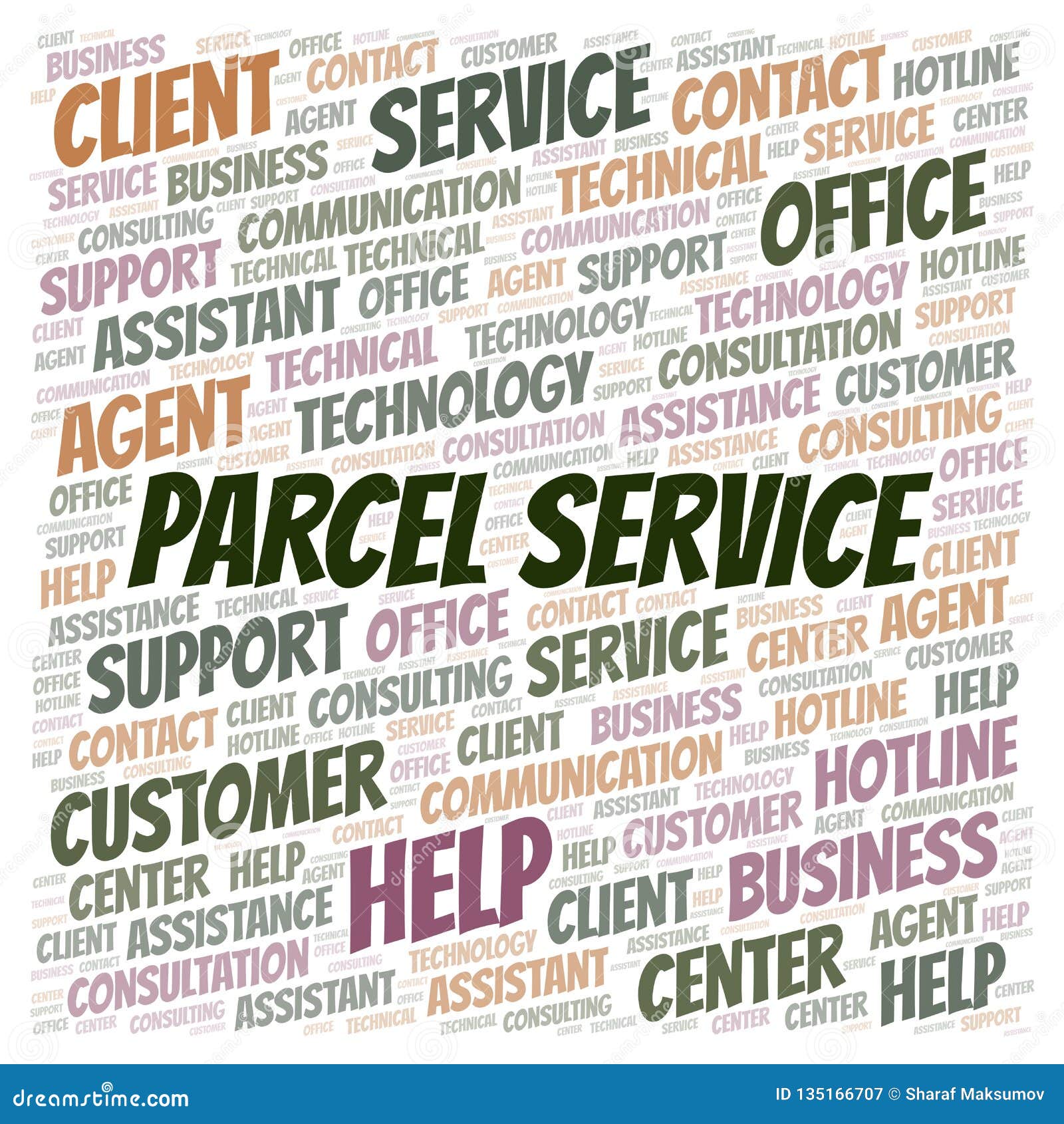 Parcel Service word cloud stock illustration. Illustration of help ...