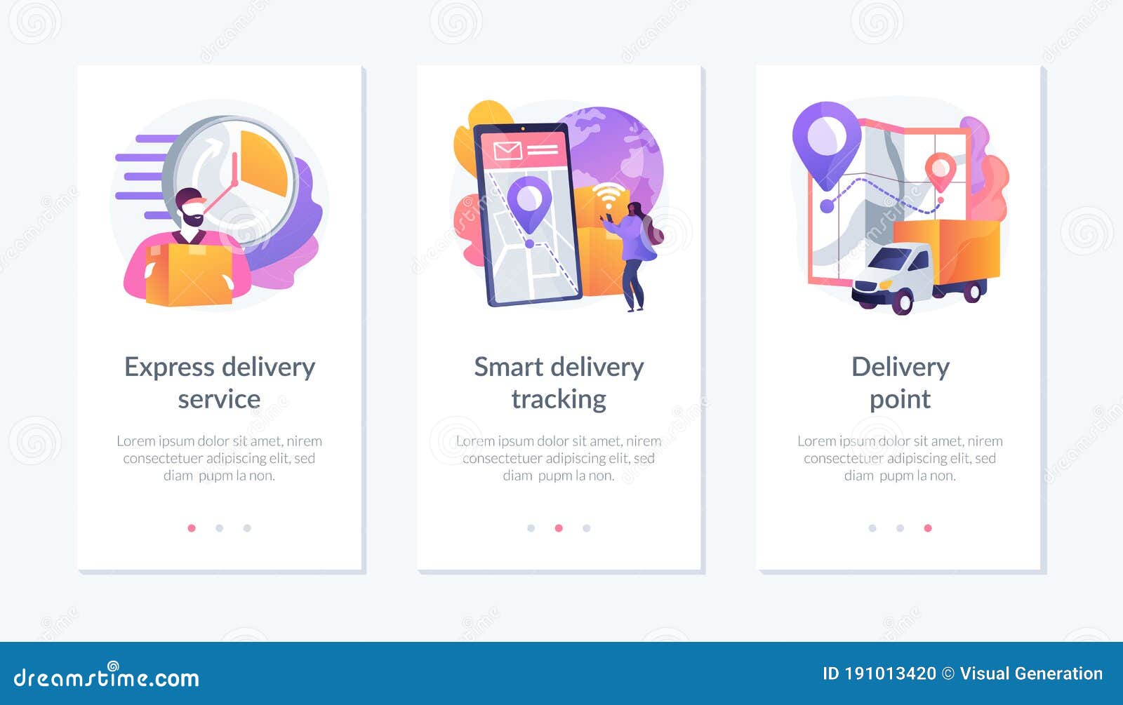 Parcel Shipment Services App Interface Template. Stock Vector ...