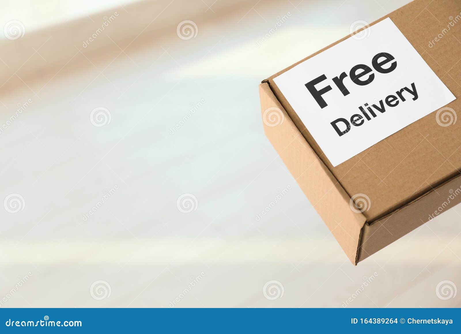 Parcel with Sticker Free Delivery, Space for Text. Courier Service ...