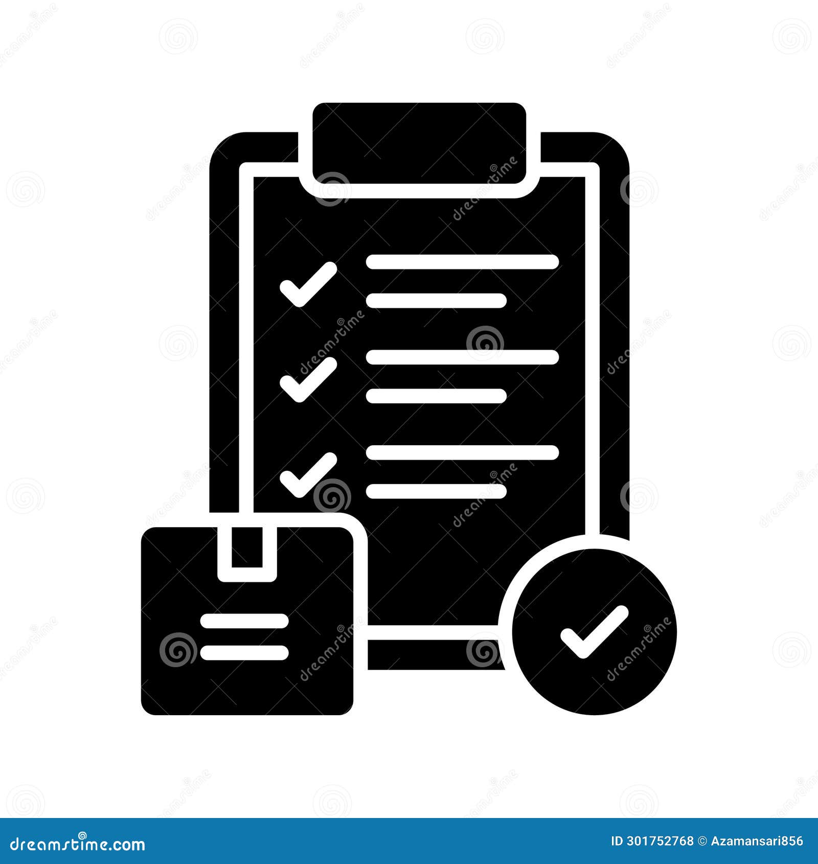 Parcel with Tick Mark and Clipboard Denoting Concept Icon of Approved ...