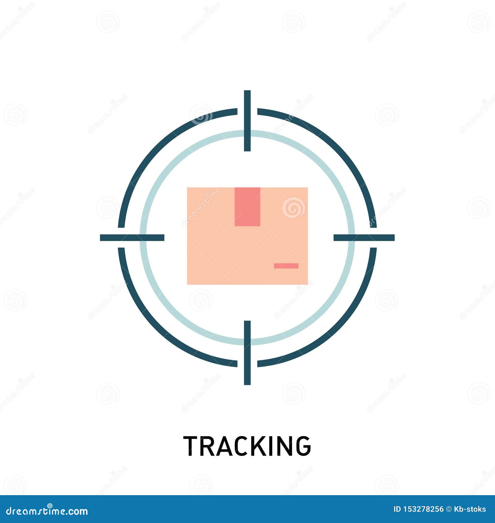 Parcel Tracking Icon. Box in Target Stock Vector - Illustration of ...