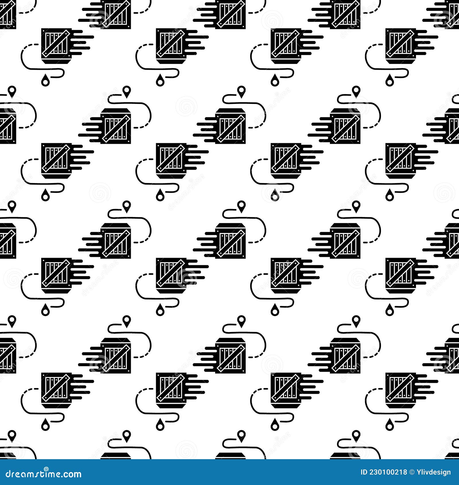 Parcel Tracking Pattern Seamless Vector Stock Vector - Illustration of ...