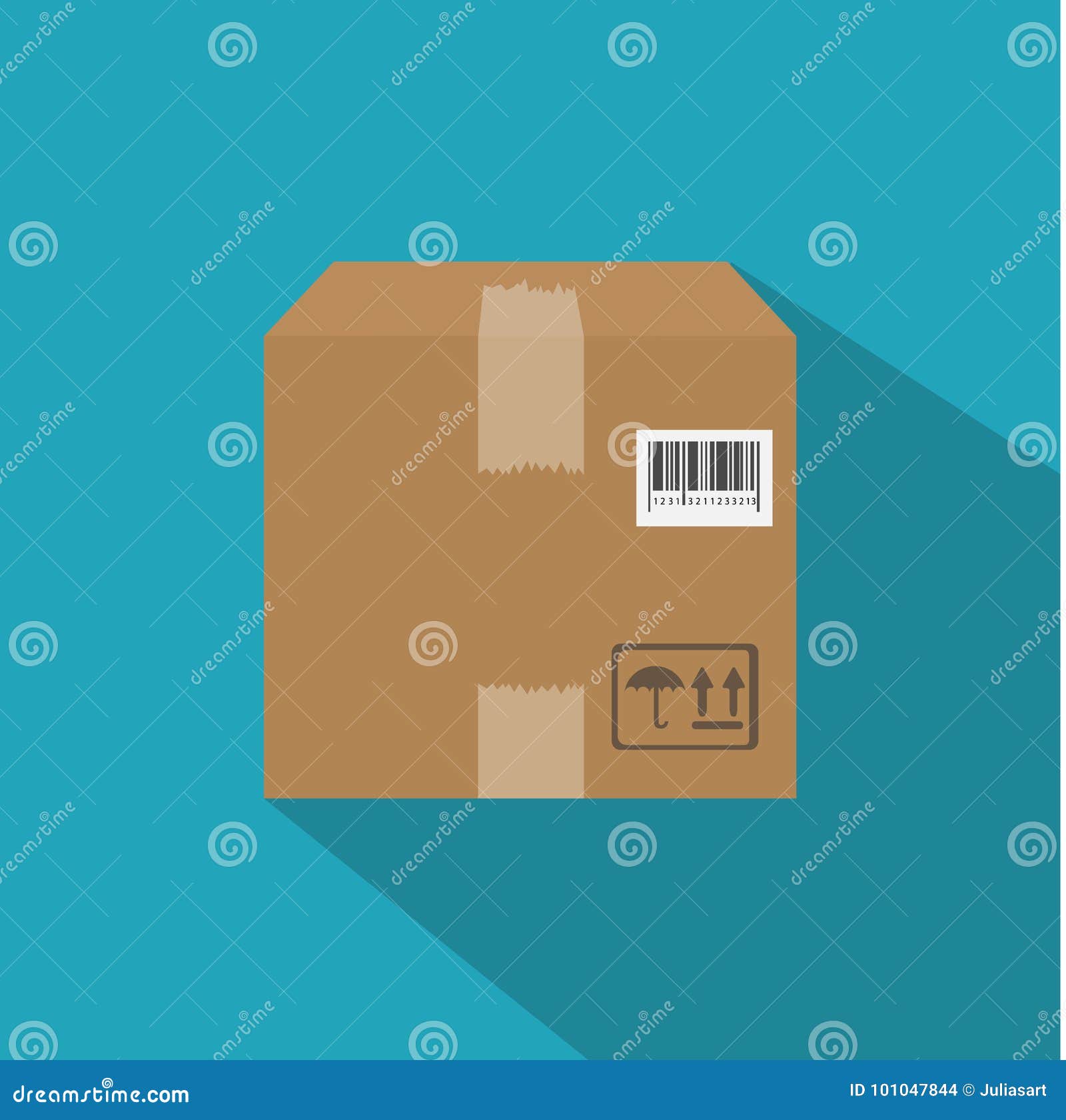 Handling And Packing Icon, Carton Fragile Box Markings Cartoon Vector ...