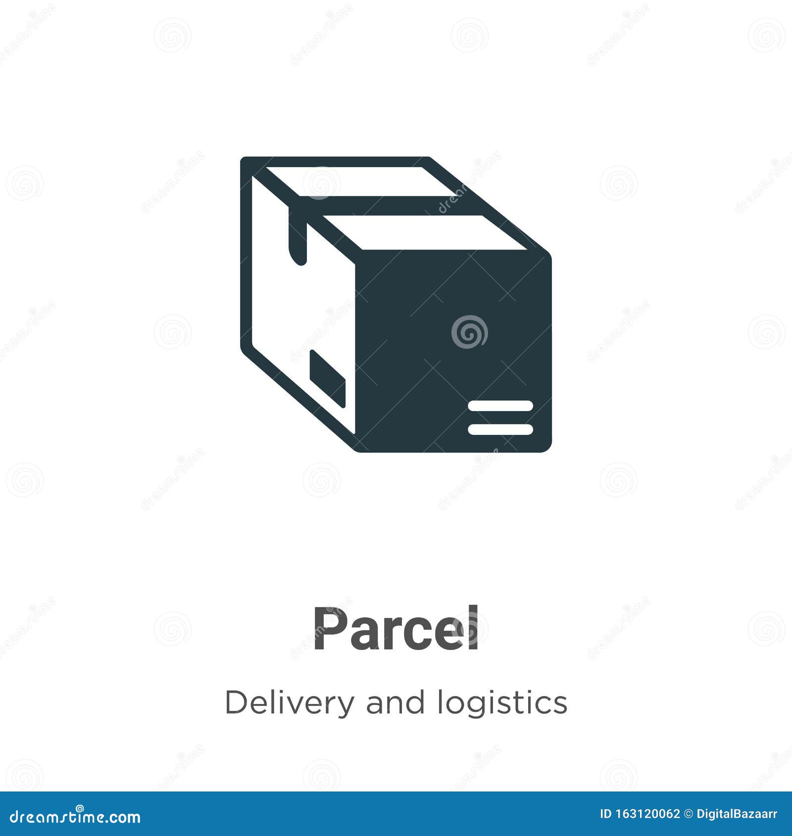 Parcel Vector Icon on White Background. Flat Vector Parcel Icon Symbol ...