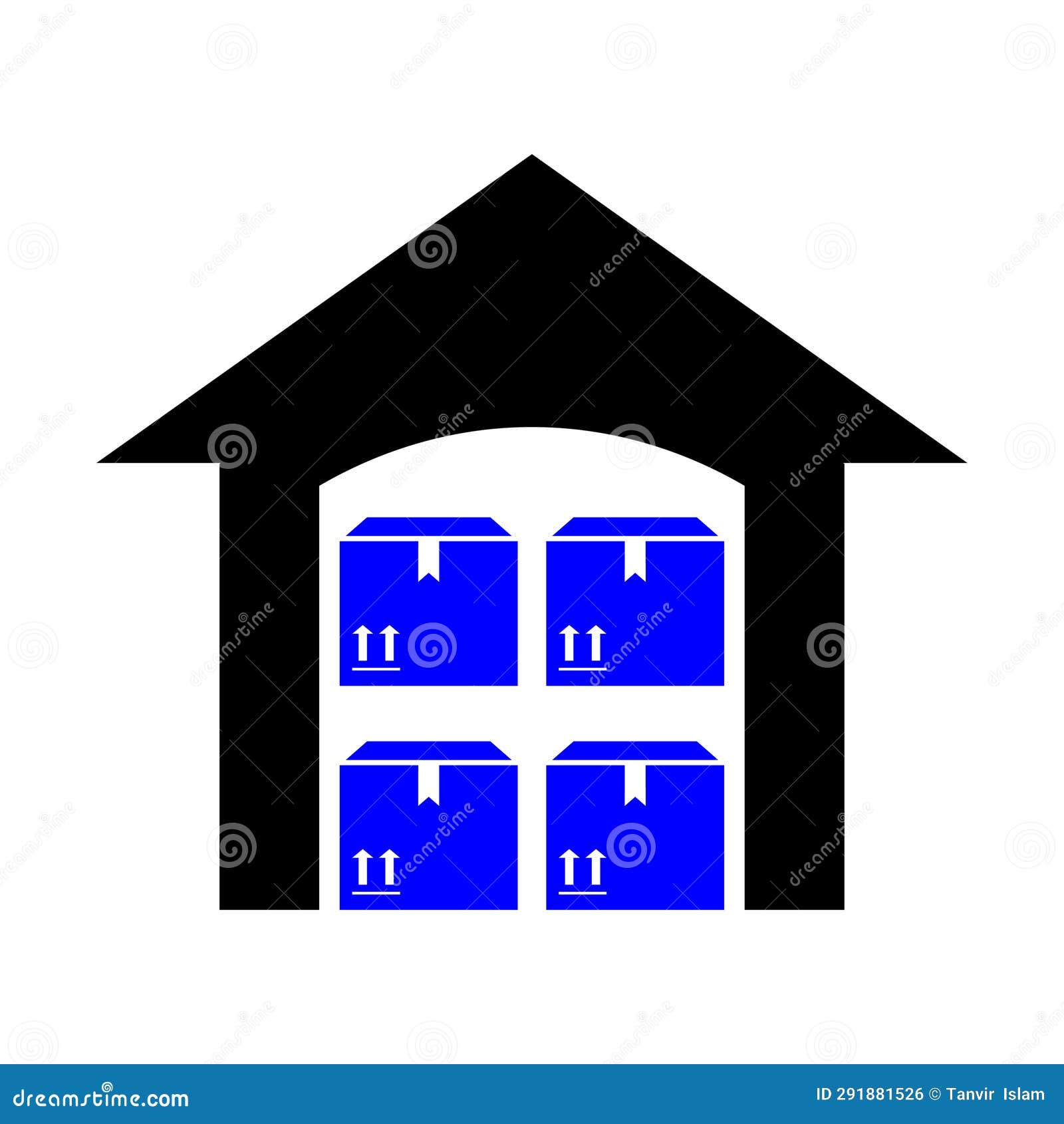 Parcel Warehouse Icon stock vector. Illustration of bundle - 291881526