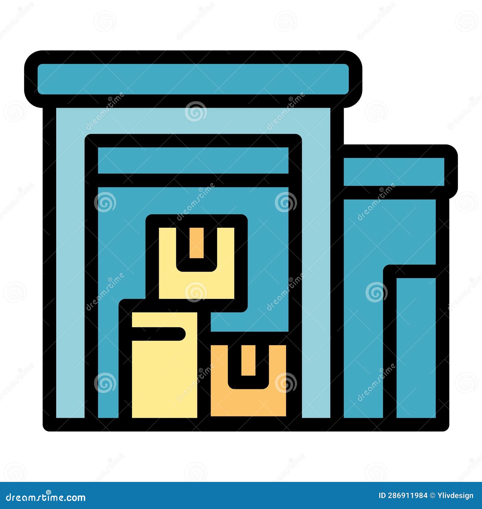 Parcel Warehouse Icon Vector Flat Stock Illustration - Illustration of ...