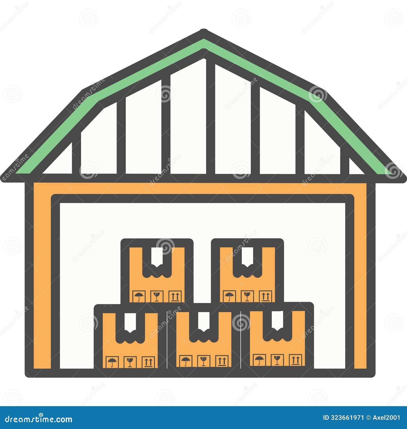 Parcel Warehouse Icon Outline Vector. Inventory Loading Royalty-Free ...