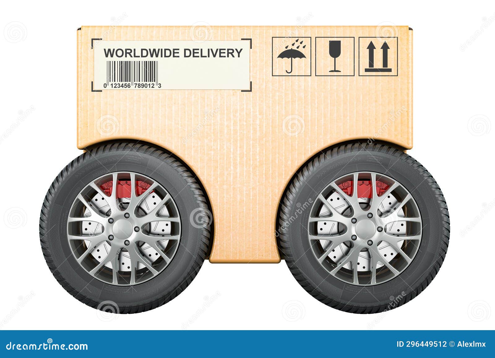 Parcel with Wheels, 3D Rendering Stock Illustration - Illustration of ...