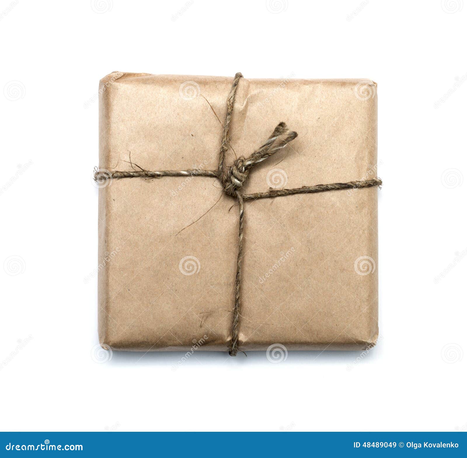 Parcel Wrapped with Brown Kraft Paper Stock Image - Image of business ...