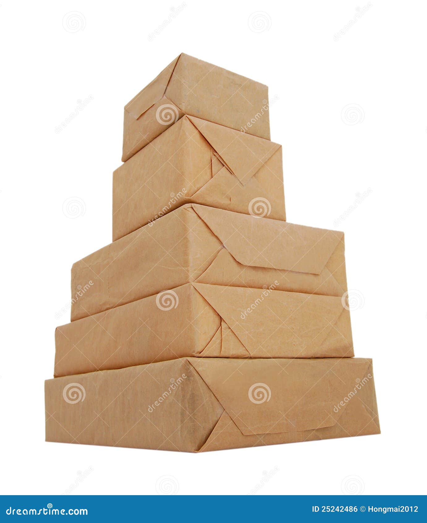 Parcel Wrapped with Brown Paper Stock Photo - Image of burlap, pack ...