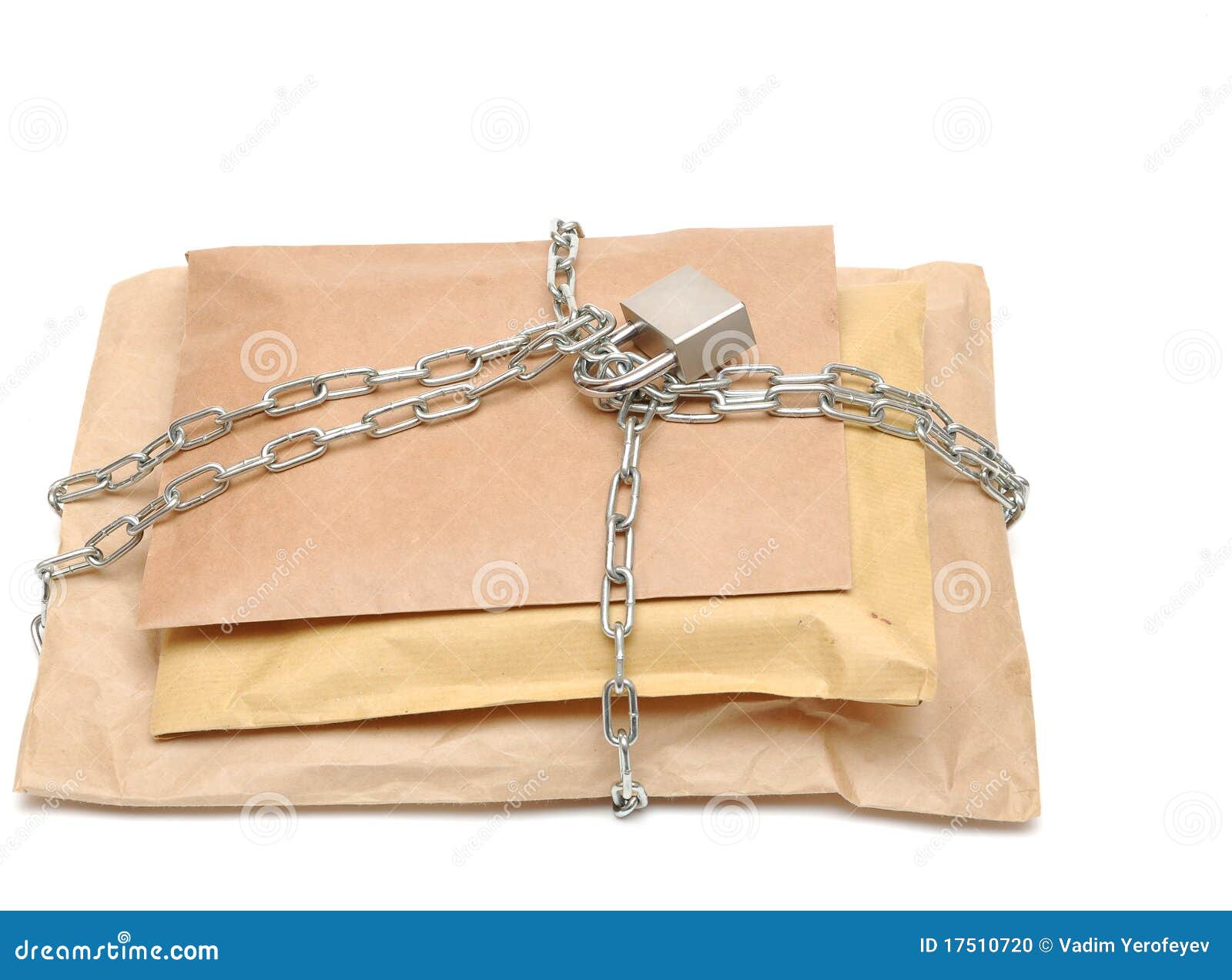 Parcel wrapped in a chain stock photo. Image of fragile - 17510720