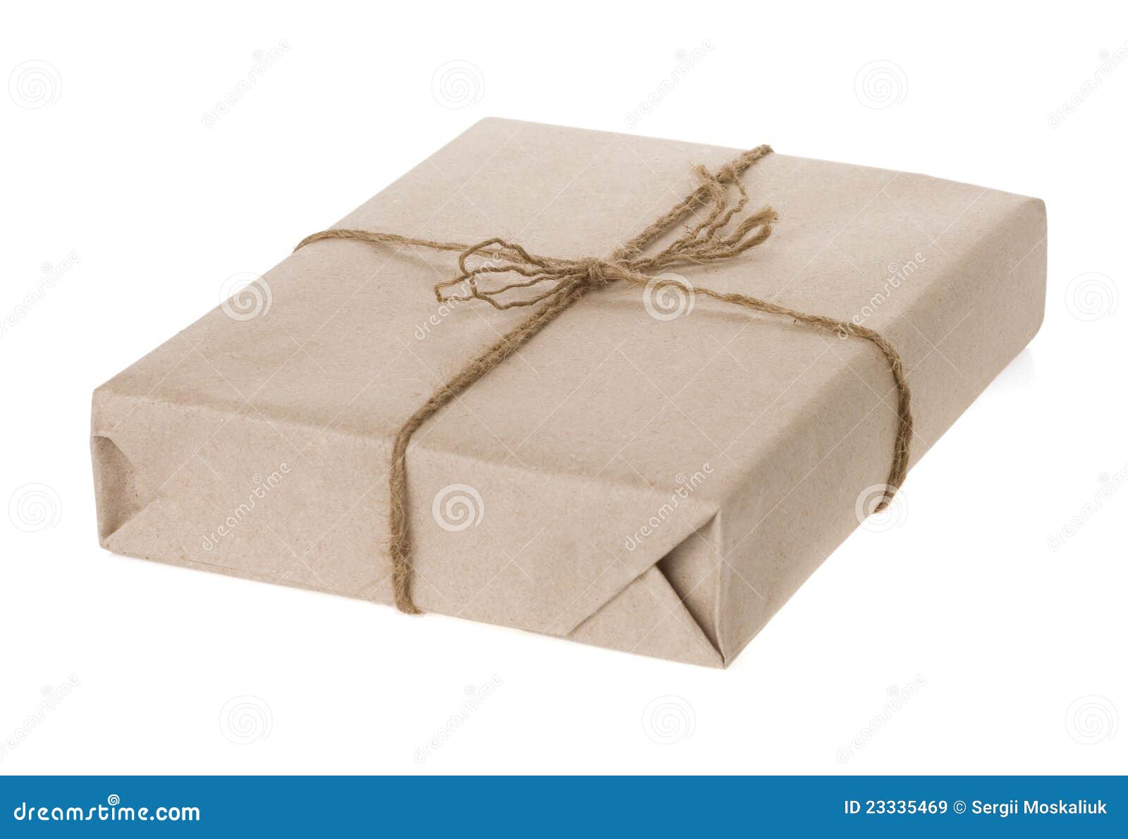 Parcel Wrapped Isolated on White Background Stock Image - Image of post ...