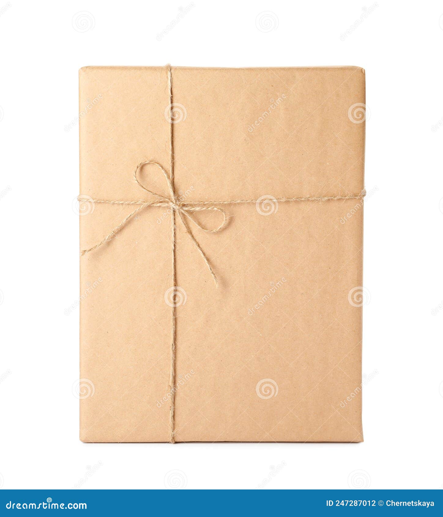 Parcel Wrapped with Kraft Paper and Twine Isolated on White Stock Photo ...