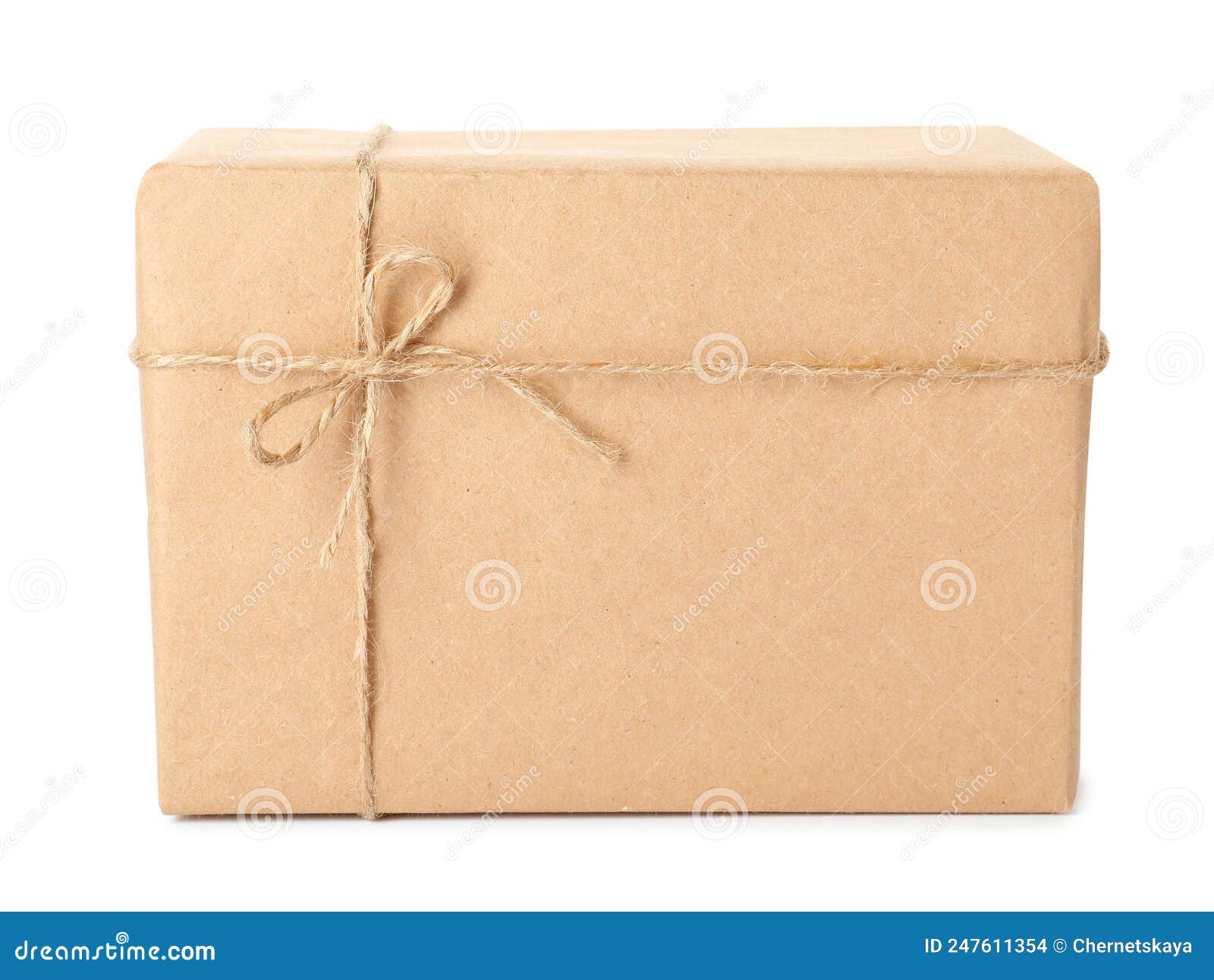 Parcel Wrapped with Kraft Paper and Twine Isolated on White Stock Photo ...