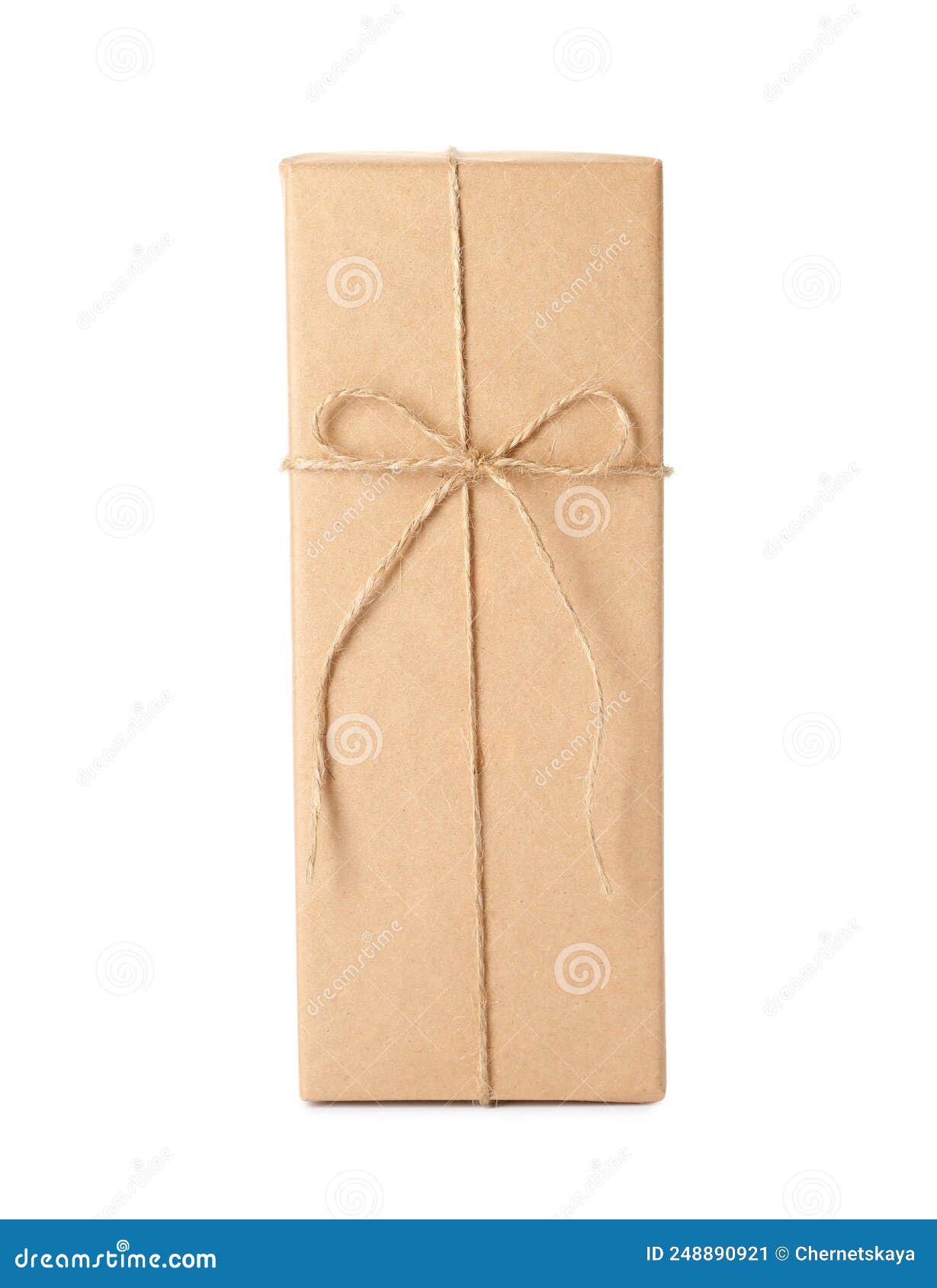 Parcel Wrapped with Kraft Paper and Twine Isolated on White Stock Image ...