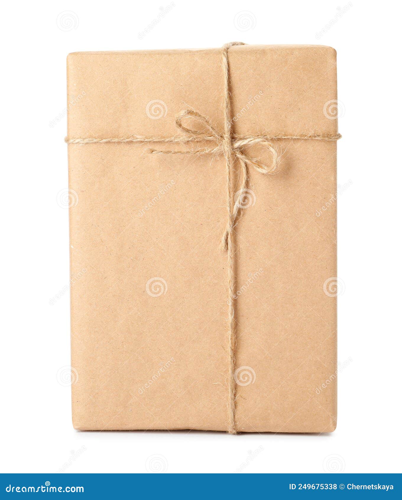 Parcel Wrapped with Kraft Paper and Twine Isolated on White Stock Photo ...