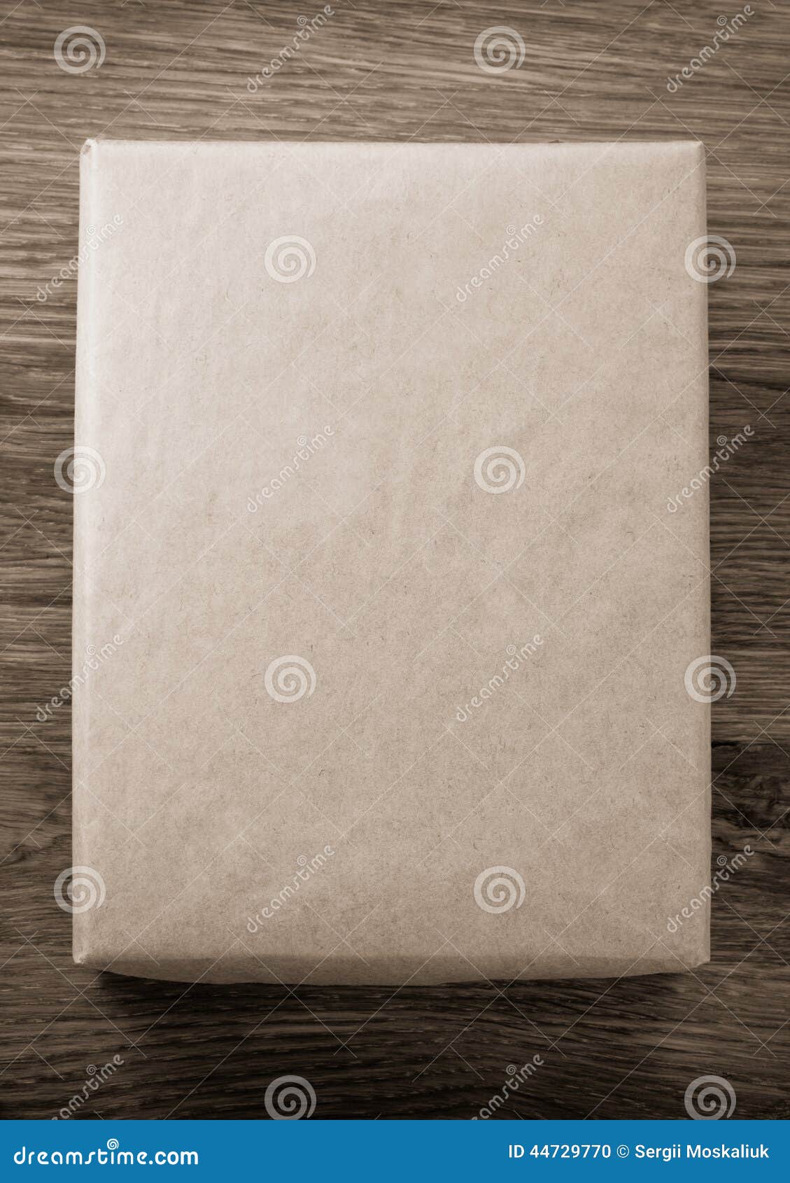 Parcel Wrapped Packaged Box on Wood Stock Photo - Image of parcel ...