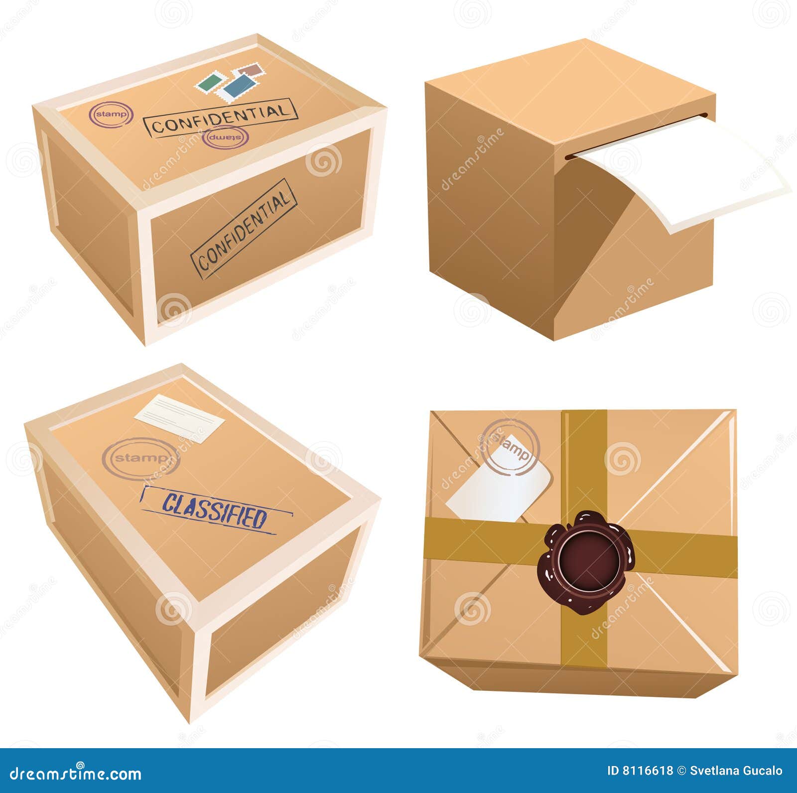 Parcels stock vector. Illustration of send, crate, isolated - 8116618