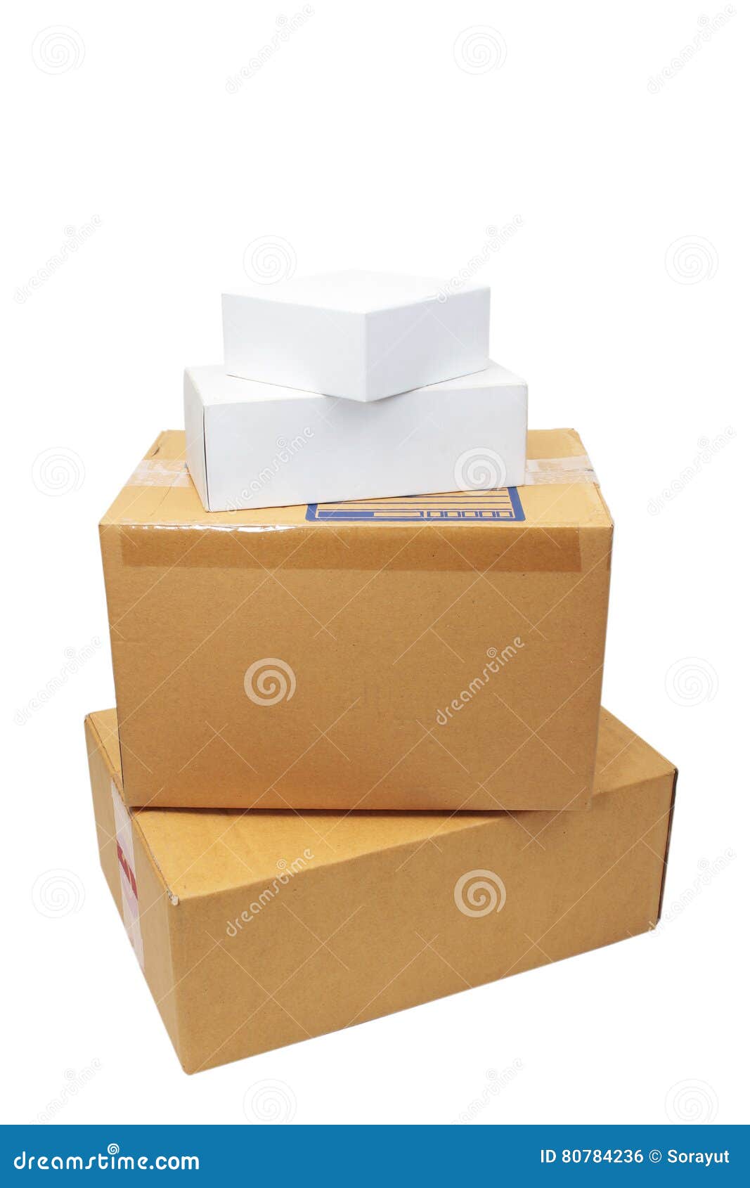 Parcels boxes isolated stock photo. Image of blank, detail - 80784236
