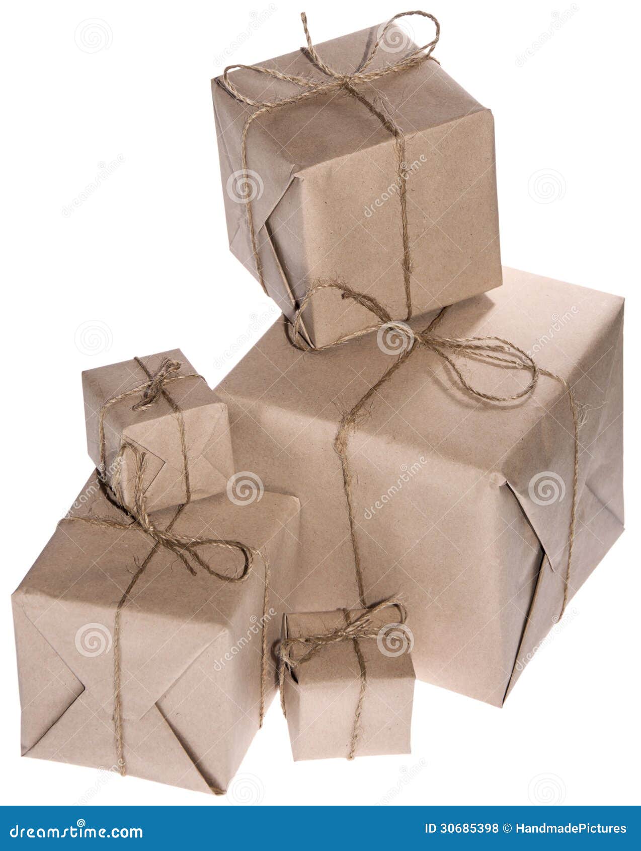 Parcels with Different Sizes on White Stock Photo - Image of brown ...