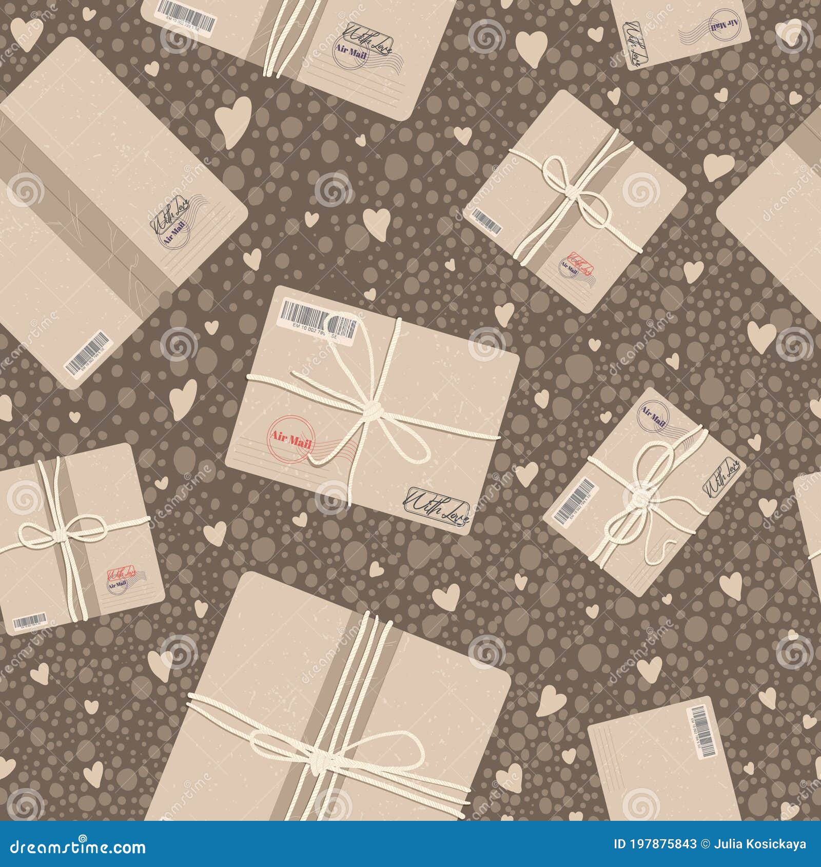 Parcels, Envelope And Postage Stamps, Postal Service Packs And Letters ...