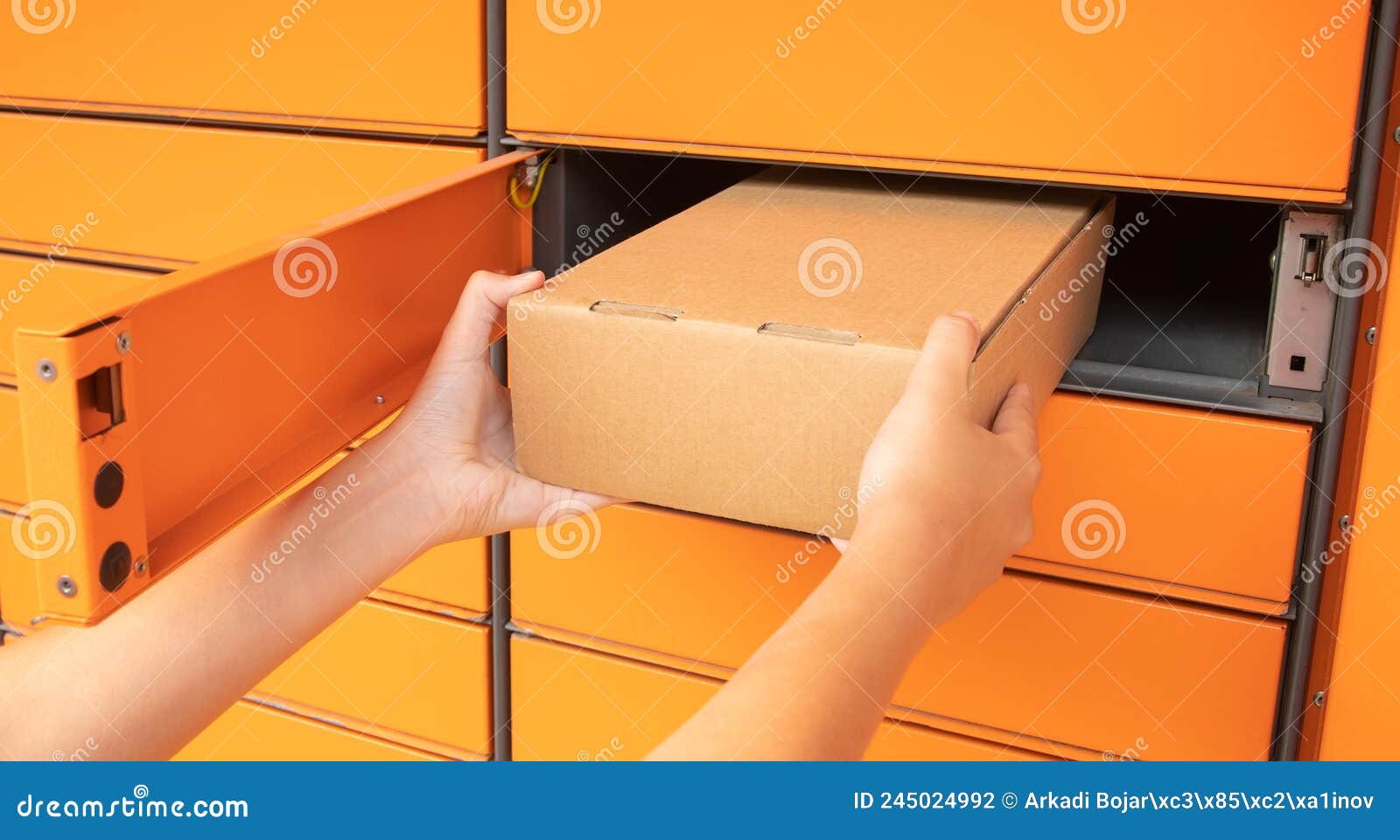 Parcels Pick Up Point, Contactless Self-service Post Terminal Stock ...