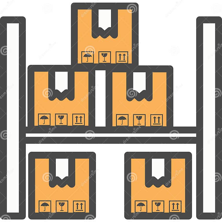 Parcels on Warehouse Shelf Vector Icon Stock Vector - Illustration of ...